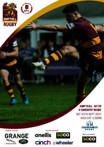 1st XV v Coventry RFC - The Championship, Round 2 | Zeeon