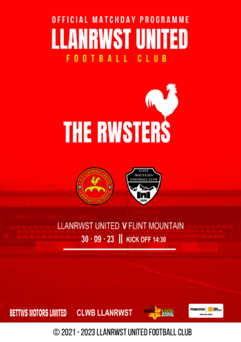 Llanrwst United vs Flint Mountain| Matchday Programme | Zeeon