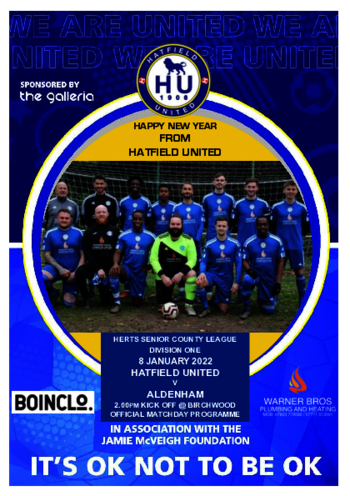 Hatfield United v Hemel Hempstead Rovers programme | Zeeon